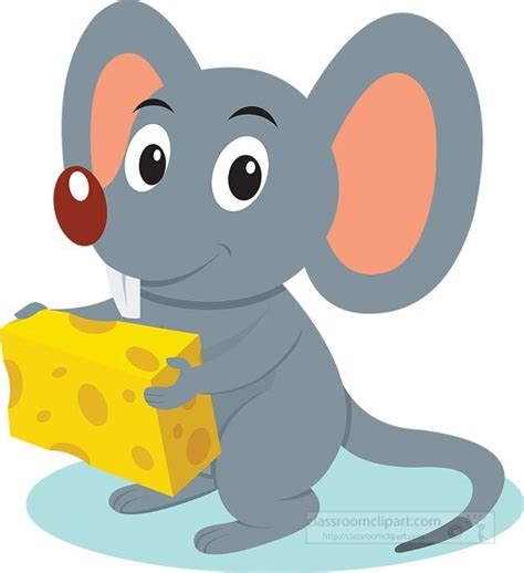 Cute Big Eared Mouse Holding Hole Filled Cheese Clipart Classroom Clip Art
