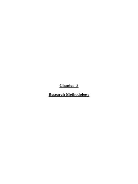 Chapter 5 Research Methodology Pdf Sampling Statistics Behavior