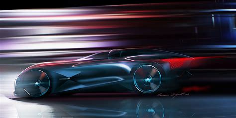 Ds X E Tense Concept Design Sketch Render Car Body Design