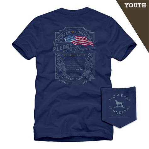 Ss Youth Pledge Of Allegiance T Shirt Navy Over Under Clothing