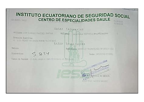 Certificado Reposo Iess Pdf