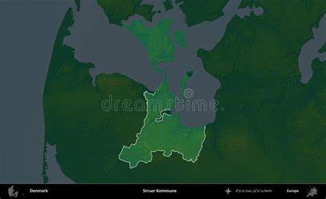 Struer Kommune Highlighted Denmark Physical Stock Illustration