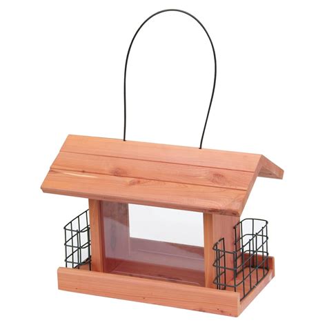 Garden Treasures Natural Cedar Hopper Bird Feeder At