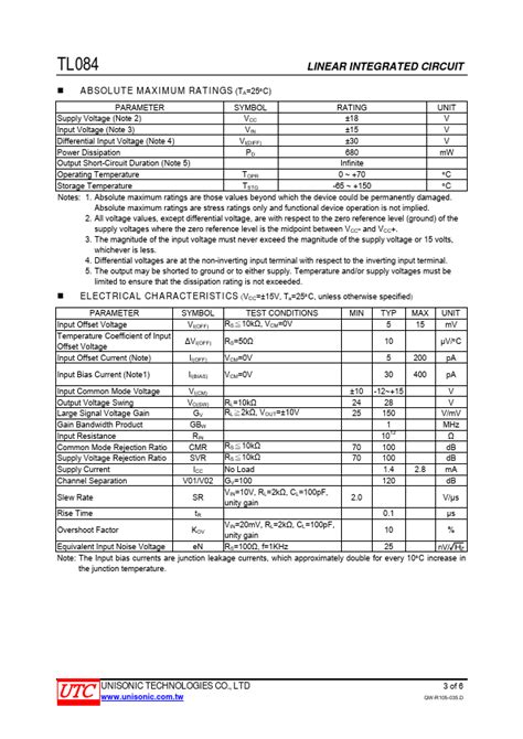 Tl084 Datasheet Tl084 Utc Pdf Low Noise Quad J Fet Operational Amplifier Utc