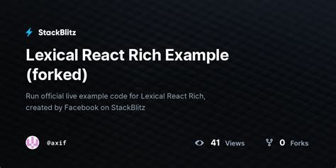 Lexical React Rich Example Forked StackBlitz