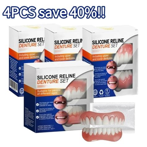 Densurefit Upper And Lower Denture Reline Kit Soft Silicone Denture