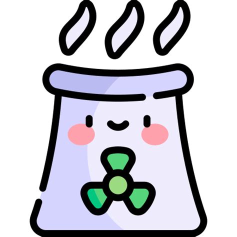 Nuclear Plant Kawaii Lineal Color Icon