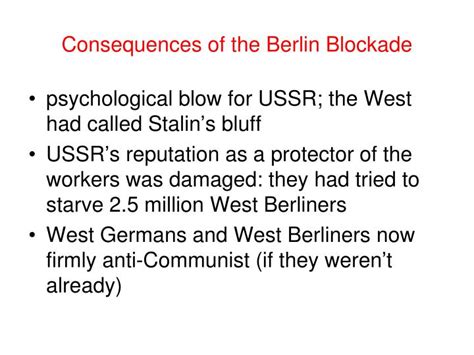 Ppt Berlin Crisis Blockade And Airlift 1948 1949 Division Of Germany