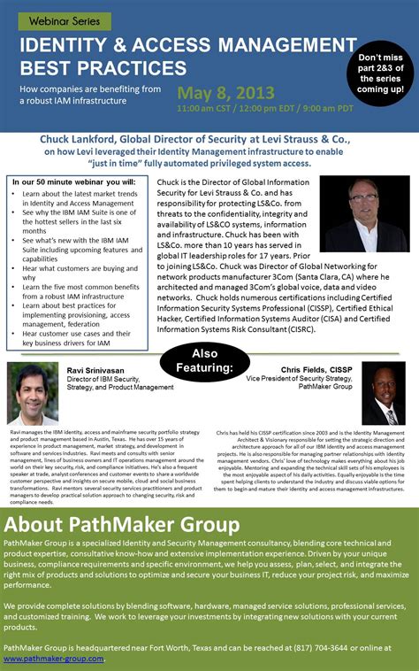 Identity And Access Management Best Practices Webinar Pathmaker Group