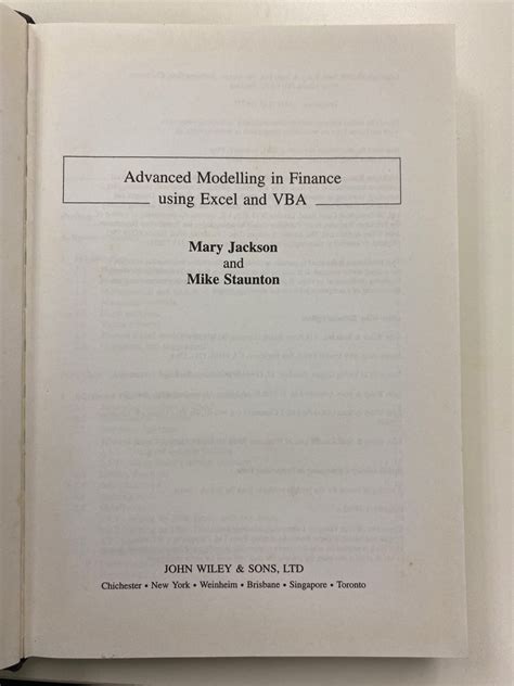 Advanced Modelling In Finance Using Excel And Vba Hard Cover 興趣及遊戲