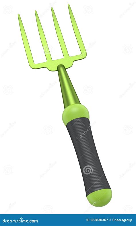 Garden Pitchfork Or Fork With Wooden Handle For Harvesting Hay On White
