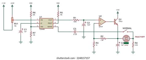Schematic Diagram Electronic Device Vector Drawing Stock Vector