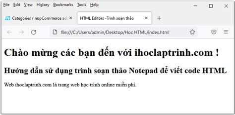 hoc lap trinh html editors trình soạn thảo code html học html hoc html