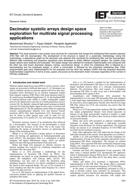 Pdf Decimator Systolic Arrays Design Space Exploration For Multirate