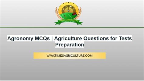 Agronomy Mcqs Agriculture Questions For Tests Preparation Youtube