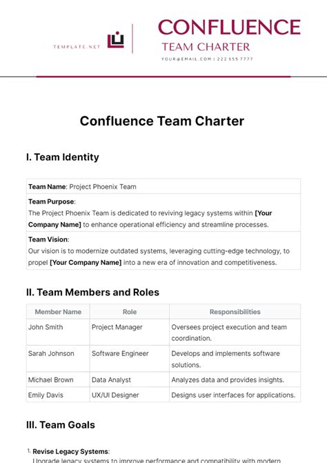 Free Confluence Team Charter Template To Edit Online