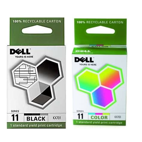 Original Dell Series 11 Black And Color Combo Pack Ink Cartridges