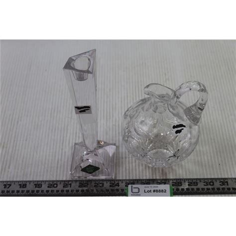Crystal Candle Holder Cut Glass Jug Bodnarus Auctioneering