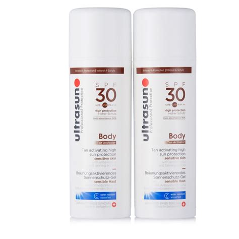 Ultrasun Sun Protection Body Tan Activator Spf 30 150ml Duo Qvc Uk