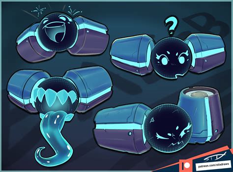 Rule 34 Bae B Stixdraws Big Ears Blue Body Blue Eyes Blue Tongue Disembodied Head Female