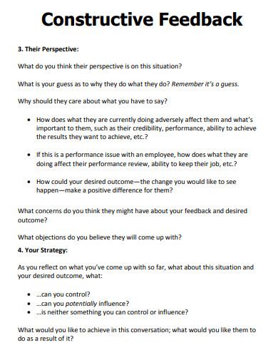 30 Constructive Feedback Examples To Download