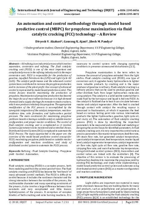 Pdf An Automation And Control Methodology Through Model Based Predictive Control Mbpc For