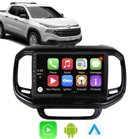 Kit Multimídia Carplay Android Auto 9 Polegadas Fiat Toro 2016 2017 2018 2019 2020 2021 2022