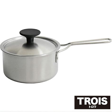 【楽天市場】trois トロワ ソースパン16cm Trw 16s 18l 3層鋼 クラッド ソースパン 蓋付き 使いやすい 軽量 片手