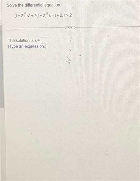 Solved Solve The Differential Equation