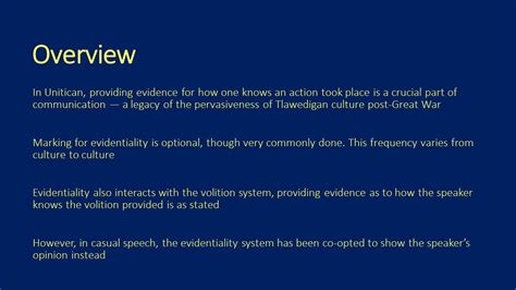 The Evidentialityopinion Volition System In Unitican Rconlangs