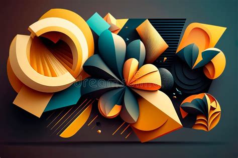 Geometric Overlapping Background Abstract Geometric Shape Generative