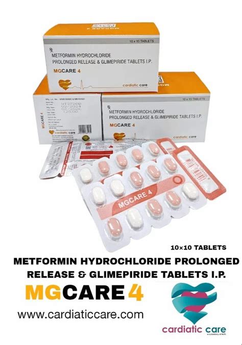Metformin Hydrochloride Prolonged Release And Glimepiride Tablet 10 10 Tablets 500 Mg At Best