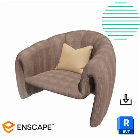 Revit Decorative Curved Armchair Bimshares