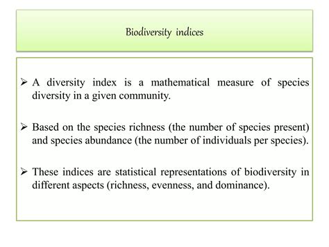 Biodiversity Indices Ppt Pptx