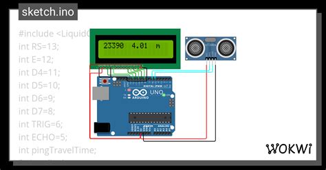 Ultrasonic Sensor Lcd Screen Wokwi Esp32 Stm32 Arduino Simulator