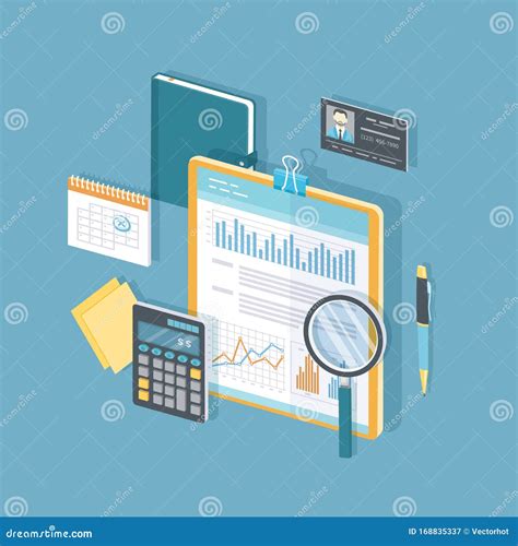 Financial Document With Graphs And Charts On Clipboard Calculator