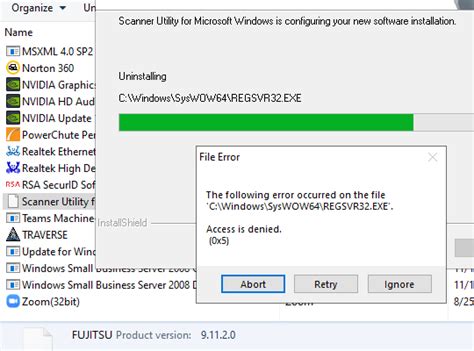 Cwindowssyswow64regsrv32exe Access Is Denied Microsoft Community