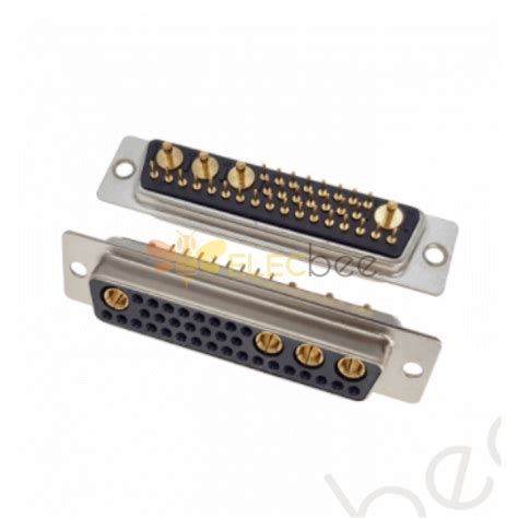 Elecbee D Sub Female Connector Power 36w4 180° Solder Type For Cable With Staking 30a
