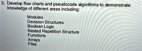 Solved Develop Pseudocode Algorithms To Demonstrate Knowledge Of