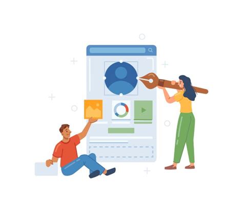 Woman Designing User Interface On Mobile Phone Vector Image