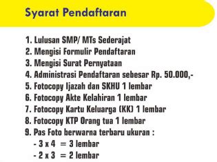 Syarat Pendaftaran SMK Muhammadiyah 1 Gondangrejo