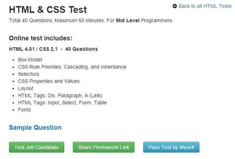 Test Your Html Css And Javascript Skills Online