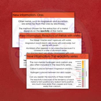 The Reactivity Series GCSE By CMGs Science Lessons TPT