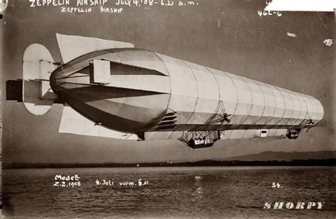 Zeppelin In Flight 1908 Shorpy Old Photos