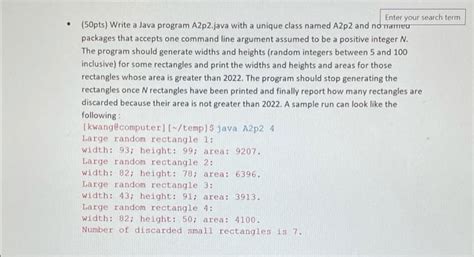 Solved Enter Your Search Term 50pts Write A Java Program