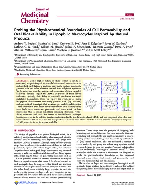 Pdf Probing The Physicochemical Boundaries Of Cell Permeability And