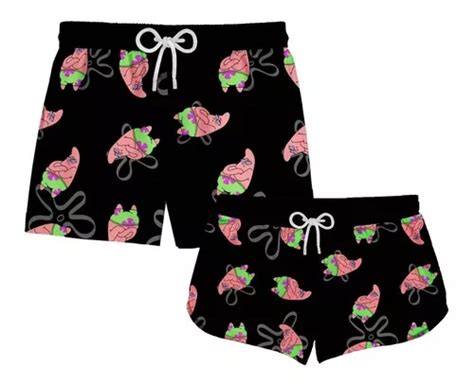 Kit Casal Short Praia Patrick Estrela Bob Espoja Ref0313 Parcelamento