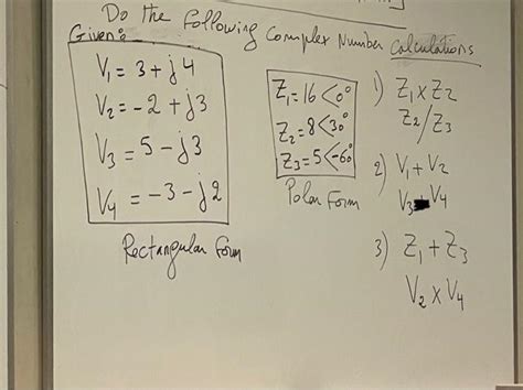 solved do the following complex number calculations given