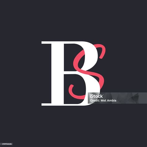 Bs 편지 개념 크리에이티브 미니멀 모노그램 B S 템플릿 유니버설 프리미엄 타입 0명에 대한 스톡 벡터 아트 및 기타 이미지