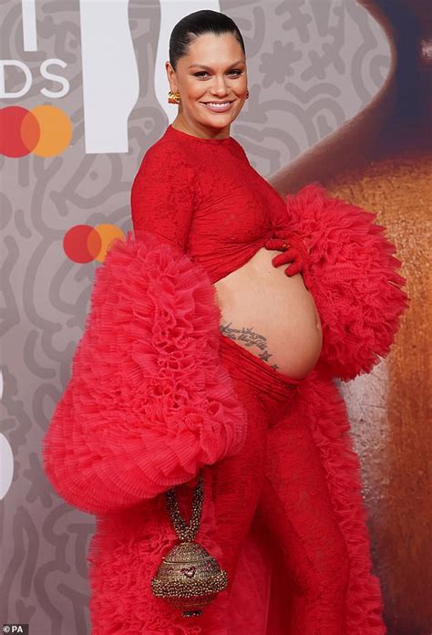 Pregnant Jessie J Wears All Red For At Brit Awards 2023 Daily Mail Online
